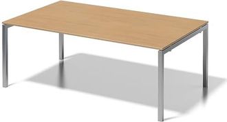 Bisley Cito Chefarbeitsplatz/Konferenztisch, 740 mm h&ouml;henfixes U-Gestell, Metall, Bc355 Dekor Buche, Gestell Silber, 120 x 200 x 85 cm