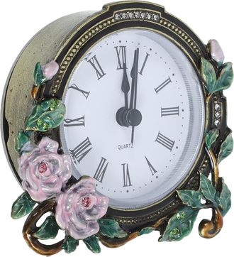 Cabilock Mini Tischuhr Vintage Stil Leise Europ&auml;ische Kleine Uhr Zum Hinstellen F&uuml;r Wohnzimmer B&uuml;ro Deko &Auml;sthetik