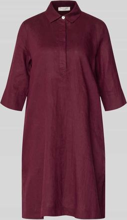 Christian Berg Knielanges Hemdblusenkleid aus Leinen mit 3/4-Arm