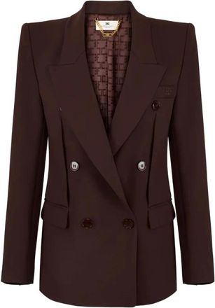 Elisabetta Franchi Femme, Vestes, Brun, Taille: 36 FR Giaccia Cacao 644