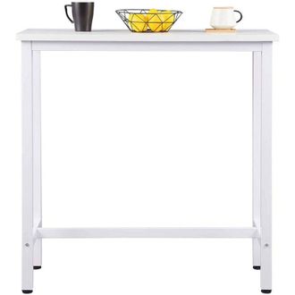 Woltu Bartisch Bistrotisch Stehtisch Esstisch, Metallgestell, Tischplatte aus mdf, 100x40x100cm(BxTxH), Wei&szlig; - Woltu