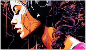 Wallario Herdabdeckplatte/Spritzschutz aus Glas, 3-teilig, 90x52cm mit 13mm hohen Füßen, für Ceran- und Induktionsherde, Klang der Emotionen