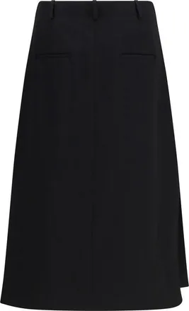 Fendi Womens Black Wool Oves Aries Midi Skirt