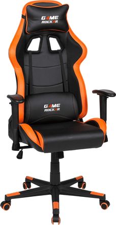 Duo Collection Game Rocker Gaming Stuhl G-10 Kunstleder, schwarz/orange, bis 110 kg belastbar