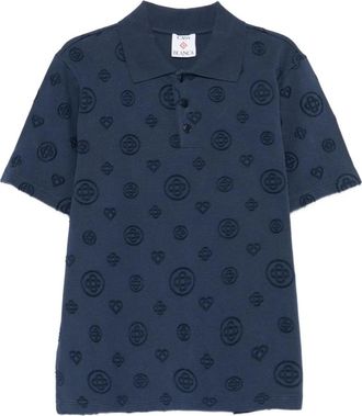 Casablanca Homme, Tops, Bleu, Taille: XL Monogram Polo
