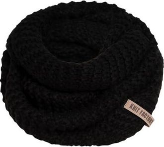 Knit Factory Alex Foulard Infini Tube - Écharpe tube pour femme et homme - Écharpe tube pour lhiver - Tour de cou - Écharpe circulaire - Col écharpe - Noir - Taill