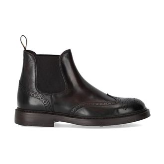 Doucal's Triumph Dunkle Chelsea Brogue Kn&ouml;chelstiefel - - Shoes - Herren - Braun - 43 EU