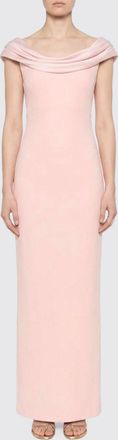 Solace London Langes Abendkleid Adele aus Satin mit Carmen-Ausschnitt und Drapierung