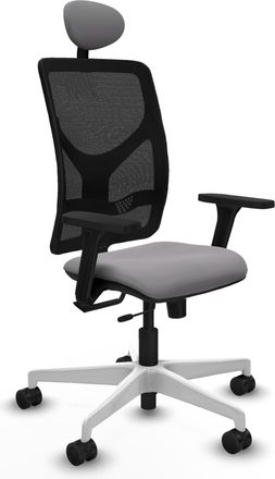 Piqueras y Crespo Sicherheitsstuhl mit 3D-Armen, h&ouml;henverstellbarer Lendenwirbelst&uuml;tze und festem Kopfteil, ausgestattet mit Syncro/Traslack und Schneideschaum. Schwarz