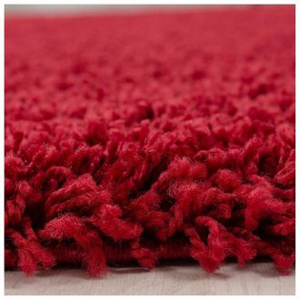 Allotapis Collection Allotapis - Tapis uni shaggy rond Bright Rouge ø 160