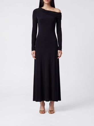 Alberta Ferretti Robe fourreau longue asym&eacute;trique en viscose &agrave; col asym&eacute;trique