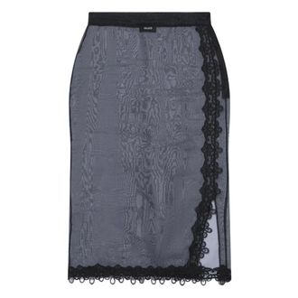 GCDS Mesh Long Skirt - - Skirts - Damen - Schwarzk - M