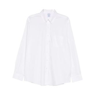 Brooks Brothers Stretch Supima Baumwolle Non-Iron Pinpoint Oxford Button-Down Kragenhemd - - Shirts - Herren - Wei&szlig; - 3XL