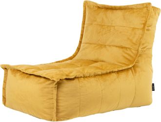 Icon Brand Dolce Sitzsack-Liege für Erwachsene, Gelb, Flauschiger Samtstoff, Riesen Sitzsack Samt mit Füllung, Bean Bag Chair, Bequemer Sessel Wohnzimmer, Lounge