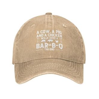 Generic Un Cochon, Une Poule Et Une Vache Entrent dans Un Barbecue Homme Femme Snapback Cap Soft Trucker Caps S&eacute;chage Rapide Casquette De Baseball pour Ext&eacute;ri