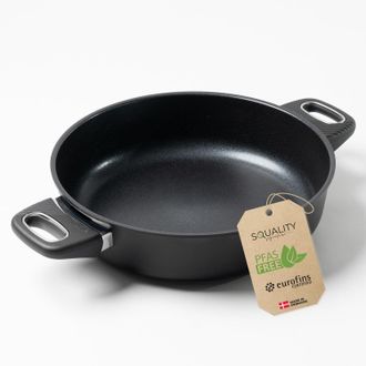 Squality Premium Sauteuse Pfanne 28 cm Doppelgriff - PFAS-freie Antihaft Pfanne aus D&auml;nemark | Ofenfest bis 260 &deg;C, induktionsgeeignet, ergonomisch geformt, f&uuml;