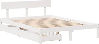vidaXL Cadre de lit sans matelas blanc 160x200 cm bois de pin massif Vidaxl