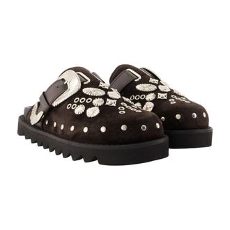 Toga Archives Studded Leather Mule - Brown