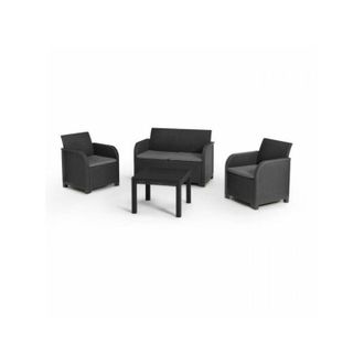Allibert Allibert - Salon de jardin en r&eacute;sine - by keter - 4 personnes - san remo - Gris graphite