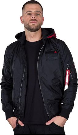 Alpha Industries Herren MA-1 TT Hood Custom Baby Jacke, Black/red, S