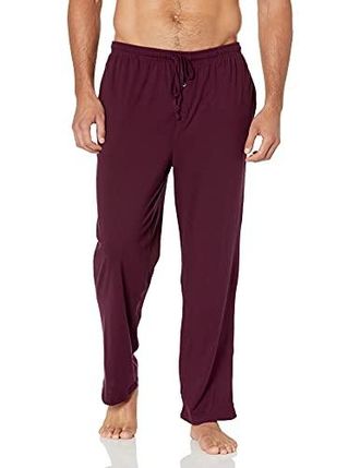 Amazon Essentials Pantalon de Pyjama en Tricot de Coton Homme, Bordeaux, M
