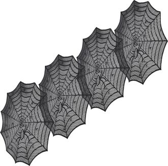 BESPORTBLE 4st&uuml;cke Spinnennetz-tischsets Aus PVC Hitzebest&auml;ndige Platzsets F&uuml;r Halloween Spinnennetzmotiv F&uuml;r Tischdekoration Partyzubeh&ouml;r F&uuml;r Zuhause Und Restau