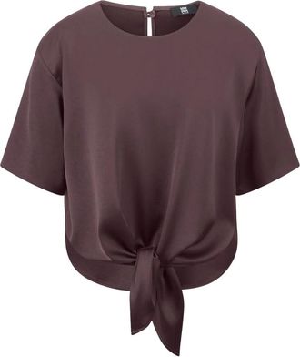 Riani Satinbluse mit modernen Details - - Blouses & Shirts - Damen - Braun - M