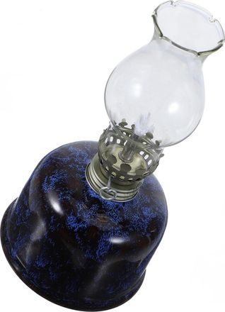 Valiclud Keramik &Ouml;llampe Vintage Petroleumlaterne Nostalgische Innenbeleuchtung Mit Glaszylinder Kaminhalter F&uuml;r Heimdekoration