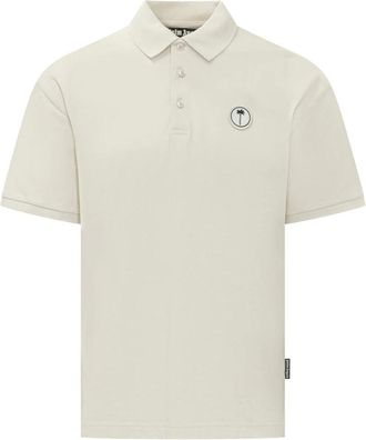 Palm Angels Homme, Tops, Blanc, Taille: M Tree Logo Polo S/S