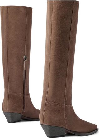 Brunello Cucinelli Calf Suede Boot - Brown