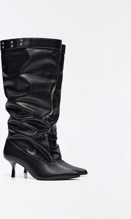Bershka Bottes souples &agrave; talon ajustable - Noir