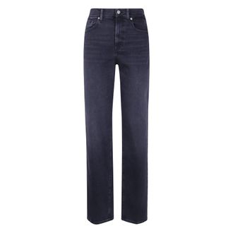 7 For All Mankind Stovepipe Classic Wide Leg Denim - - Jeans - Damen - Schwarzk - W28