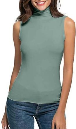 Generic T-shirt pour femme sans manches et haut d&eacute;bardeur pour femme en coton noir T-shirt respirant Gilet d&eacute;t&eacute; sans manches Cami Top Slim Fit D&eacute;bardeur stret