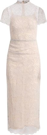 Rotate Rotate Birger Christensen, Femme, Robes, Gris, Taille: 38 FR Robe Midi Longue en Dentelle