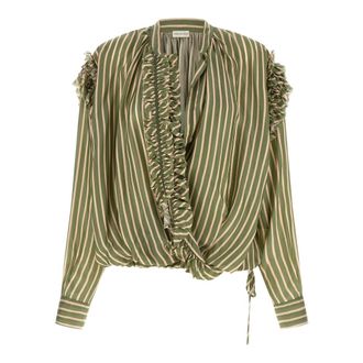 Dries Van Noten Cenever Bis Cupro Hemd - - Blouses & Shirts - Damen - Gr&uuml;n - S