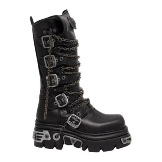 New Rock Chain Wrap Buckle Boot - - Shoes - Damen - Schwarzk - 39 EU