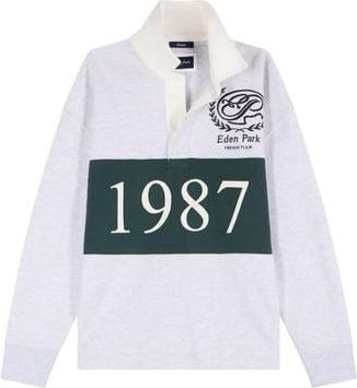 Eden Park Sweat col polo en coton m&eacute;lang&eacute;