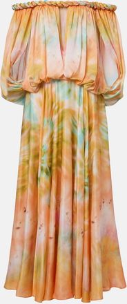 Zimmermann Robe Luna aus Seidenchiffon