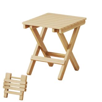 Generic Tritthocker - zusammenklappbare Hocker aus Holz | Leichter Schritthocker mit Griff, kompakter Klappstuhl f&uuml;r K&uuml;che, Bad, Schlafzimmer