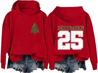 Generic Sweat à capuche de Noël pour femme, chemisier surdimensionné imprimé pour femme, chandail ample et décontracté pour entraînement, fête, cadeaux de Noë