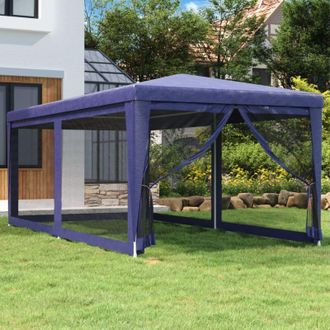 vidaXL Vidaxl - Tente de f&ecirc;te avec 6 parois lat&eacute;rales en maille Bleu 3x6 m pehd