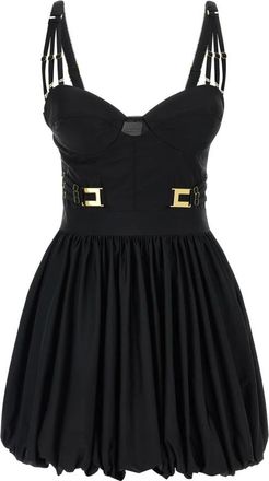 Elisabetta Franchi Femme, Robes, Noir, Taille: 38 FR Mini-robe en taffetas