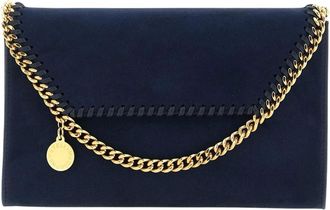 Stella McCartney Pochette Envelope avec cha&icirc;ne dor&eacute;e - Femme - Sacs - Bleu - Taille: ONE Size
