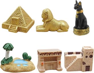 BESPORTBLE 6 St&uuml;ck &Auml;gyptisches Miniatur Figuren aus Harz Realistische Pyramiden und Sphinx Dekoration f&uuml;r Schreibtisch Detailreiche Antike Architektur Geschenk f