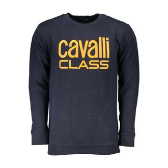 Cavalli Homme, Sweatshirts et sweats &agrave; capuche, Bleu, Taille: L SweaT-shirt Bleu en Coton avec Logo pour Homme