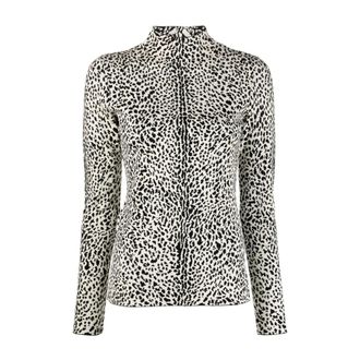 Proenza Schouler Mehrfarbiger Cheetah-Jacquard-Rollkragenpullover - - Knitwear - Damen - Mehrfarbig - XS