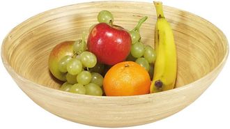 KESPER 3 Stück Obst-und Gebäckschale, Holzschale, Servierschale, hell, aus Bambus, Höhe: 80 mm, Ø 250 mm