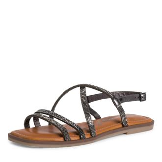 Tamaris Damen Riemchensandalen, Frauen Sandaletten,TOUCHit-Fu&szlig;bett,Strandschuhe,Sandaletten,Sommersandalen,bequem,Pewter Glam,41 EU / 7.5 UK