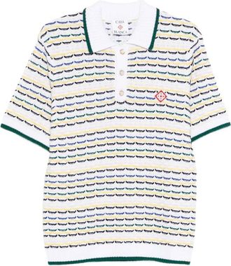 Casablanca Homme, Tops, Multicolore, Taille: XL Tuck Stitch Short Sleeve Polo