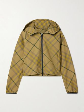Burberry Verk&uuml;rzte Jacke Aus Kariertem Twill Mit Kapuze - Gelb
